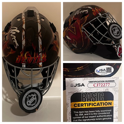JACOB MARKSTROM SIGNED NEW JERSEY DEVILS FULL SIZE FS GOALIE HELMET ...
