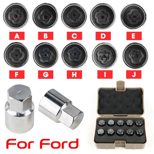 For FORD Locking Wheel Nut Key Anti-Theft Wheel Lock Removal Tool 【A-J ...
