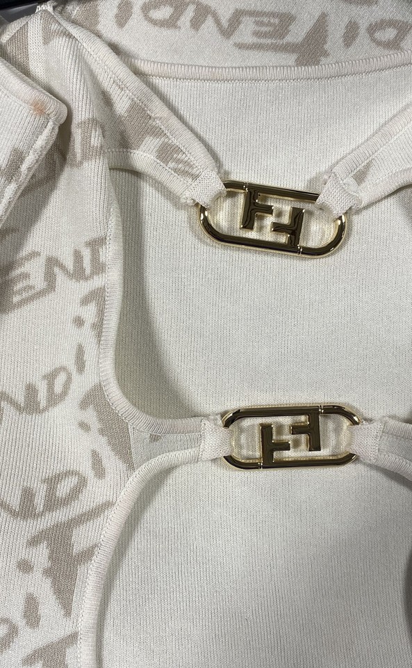 Fendi Women's Roma Amor Cream Tan Graffiti Logo Bodycon Mini Dress IT ...