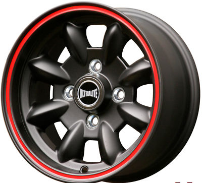 ULTRALITE CLASSIC MINI WHEELS 12" x 5.5J ET20 4x101.6 BLACK & RED ...