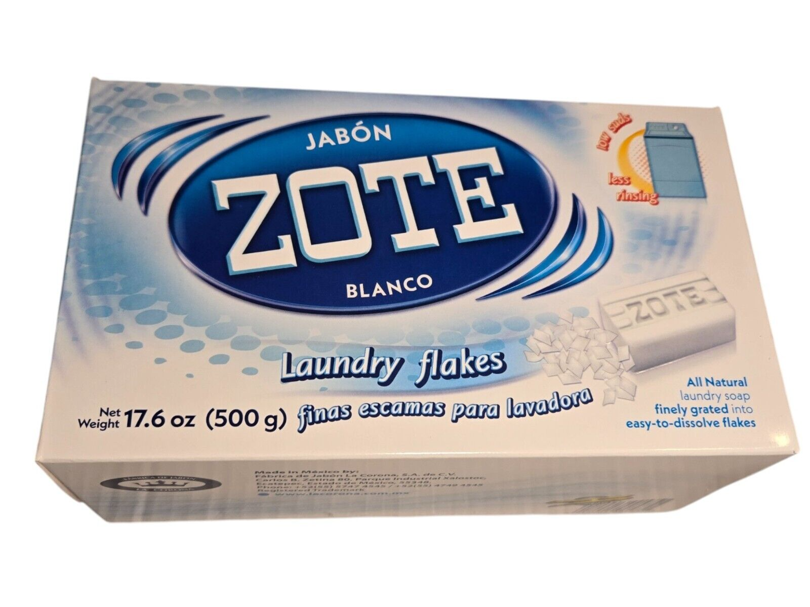 Jabon ZOTE Blanco Laundry Flakes, White All Natural Laundry Soap, 17.6 ...