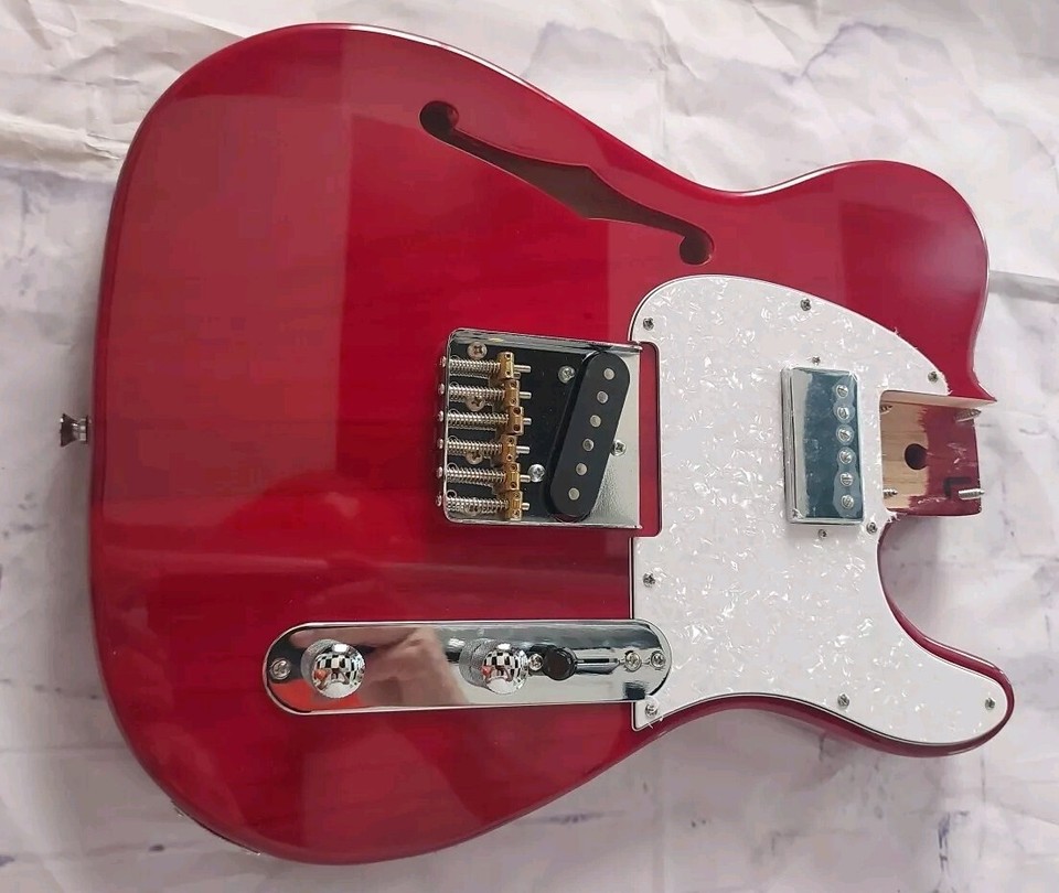 NEW LOADED Thinline TELE BODY Telecaster CANDY APPLE RED WHT PEARL ...