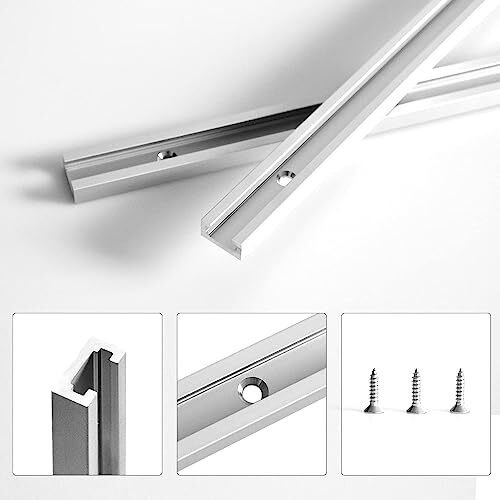 2 Pack 300mm 11.81 Inch Aluminum Double T-Track with Predrilled ...