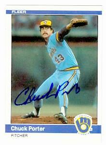 Chuck Porter autographed baseball card (Milwaukee Brewers) 1984 Fleer ...