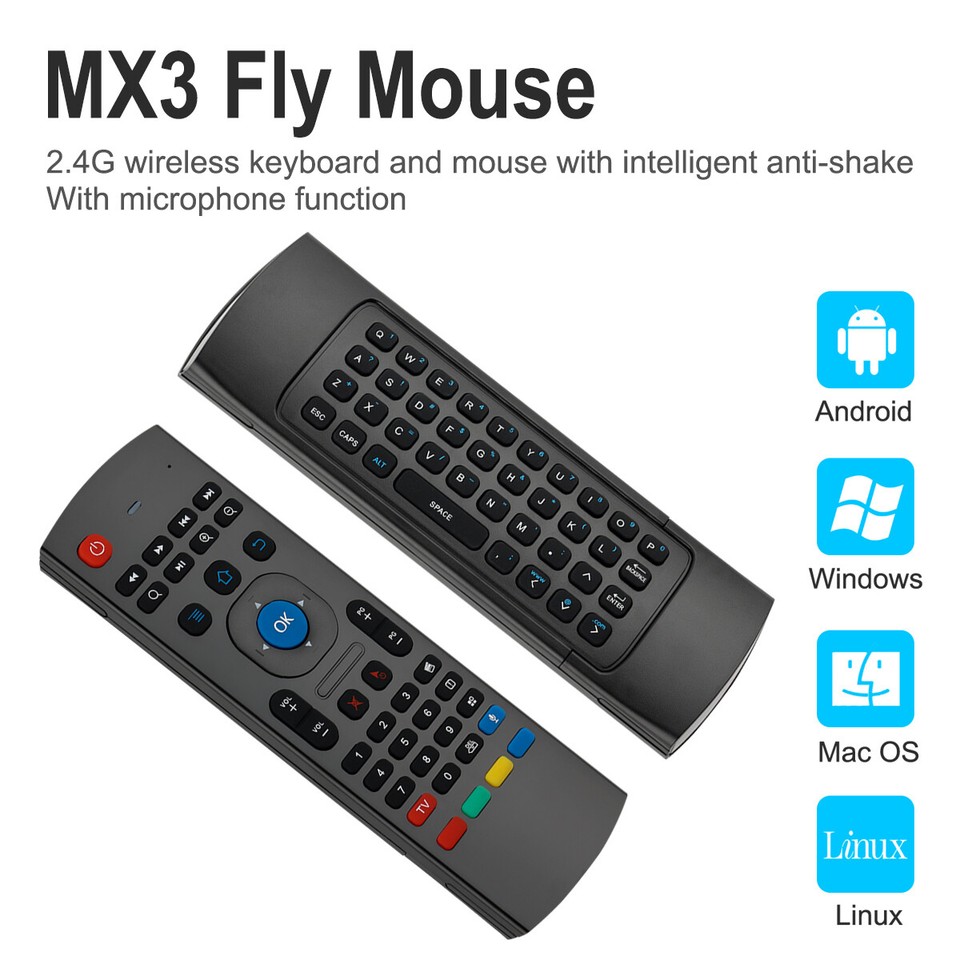 Voice Remote Control Air Mouse Bluetooth/USB for PC Android Smart TV ...