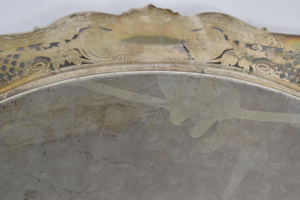 Sterling Silver Wright Kay & Co. H M S Monogram Platter *22 | eBay