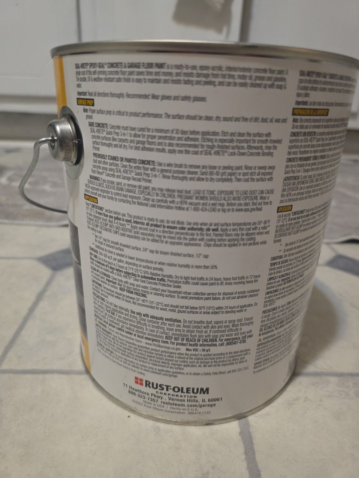 Seal-Krete Epoxy-Seal Concrete and Garage Floor Paint 1 gal Slate Gray ...