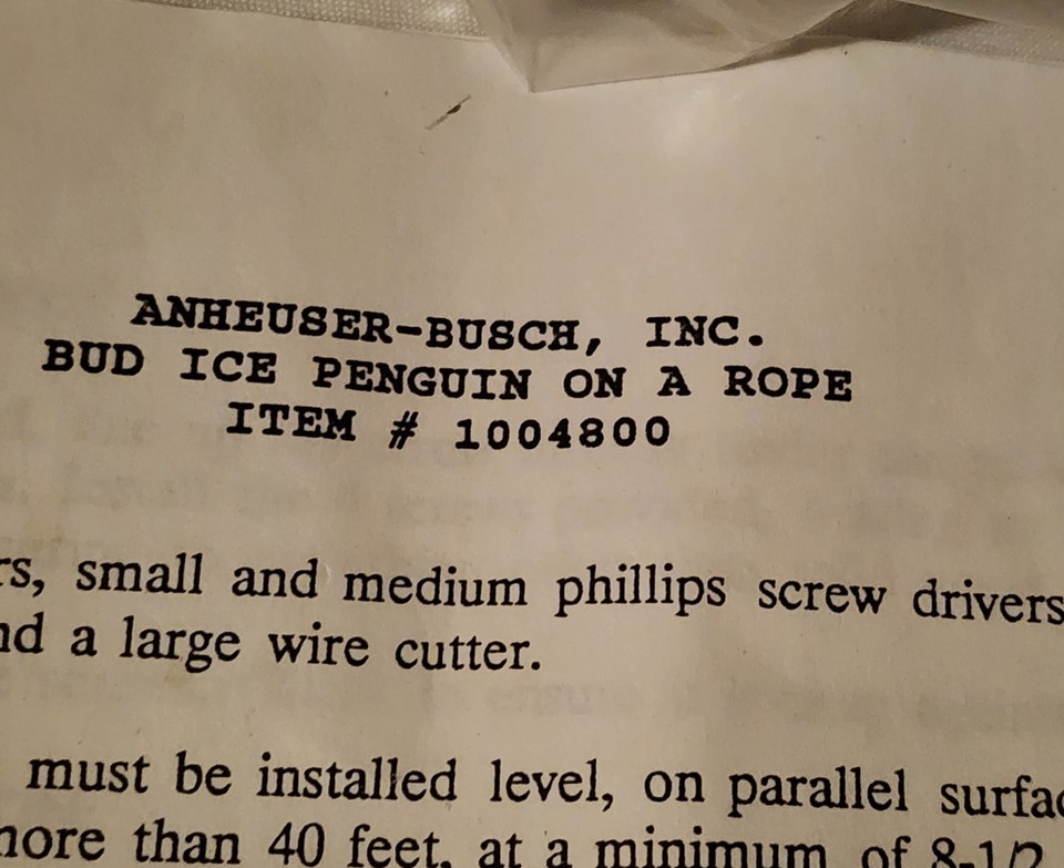 NIB Budweiser Bud Ice Penguin On A Rope Igloo Bar Sign - Anheuser Busch ...