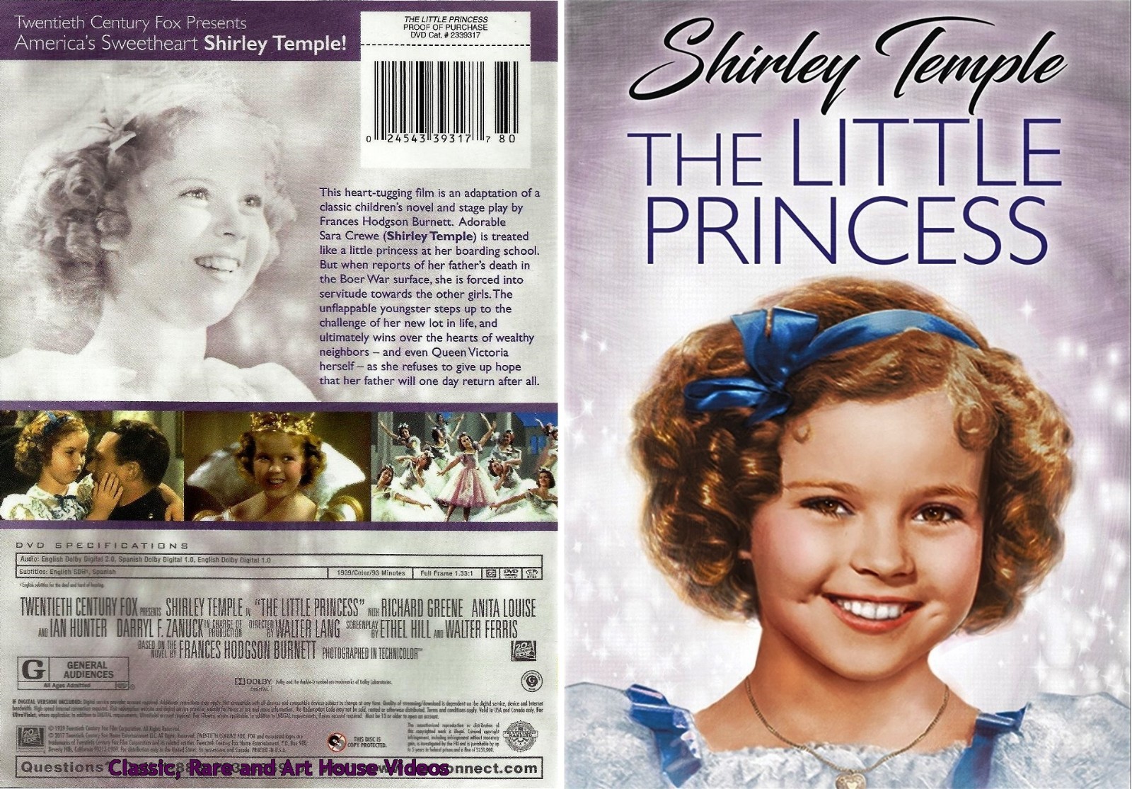 The Little Princess ~ DVD ~ Shirley Temple (1939) 24543393177| eBay