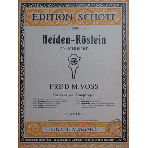 Franz Schubert Haiden-Röslein Fred. M. Voss Piano | eBay
