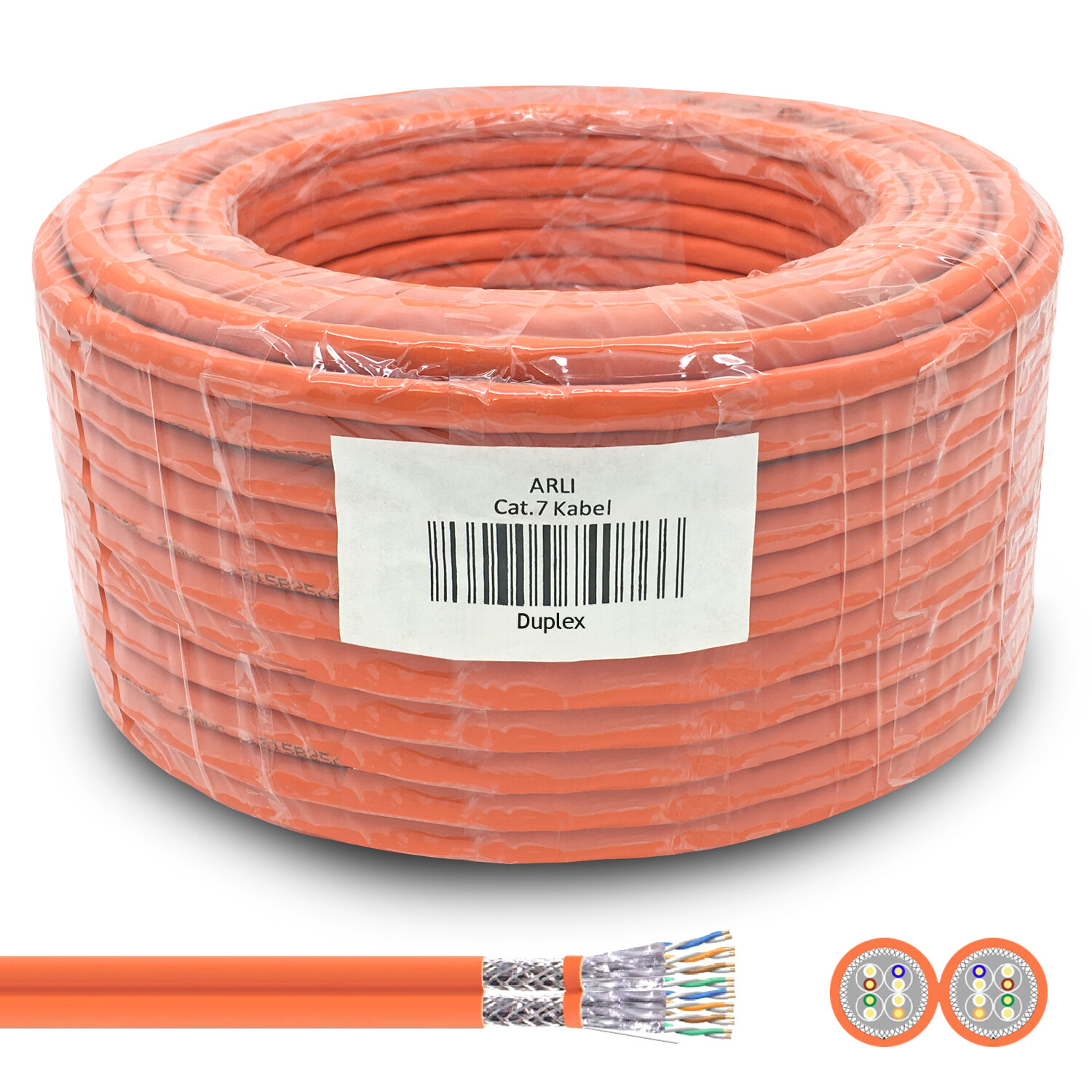 Cat7 / Cat8 Netzwerkkabel Verlegekabel Simplex Duplex Kabel 25 50 100 ...