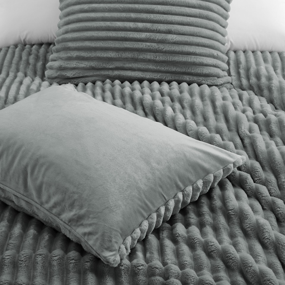 Super Soft Warm Fluffy Fleece Flannel Comforter Sets Faux Fur Bed ...