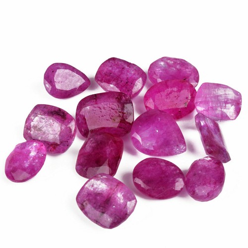Natural Pink Ruby 100 Ct.10 Pcs Lot Translucent Mixed Shape Jewelry ...