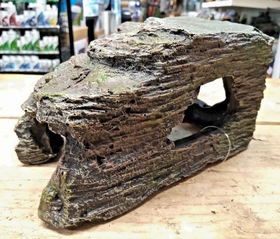 Grey Natural Moss Stone Effect Fish Tank Cave Arch Hideaway Aquarium ...
