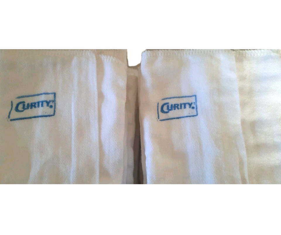 Vintage Baby Curity Prefolded 14 1/2" x 20 1/2" Cloth Diapers SET OF 12 ...