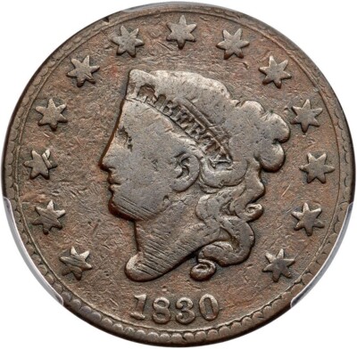 1830 N-10 R-4+ PCGS VG 8 Matron or Coronet Head Large Cent Coin 1c | eBay