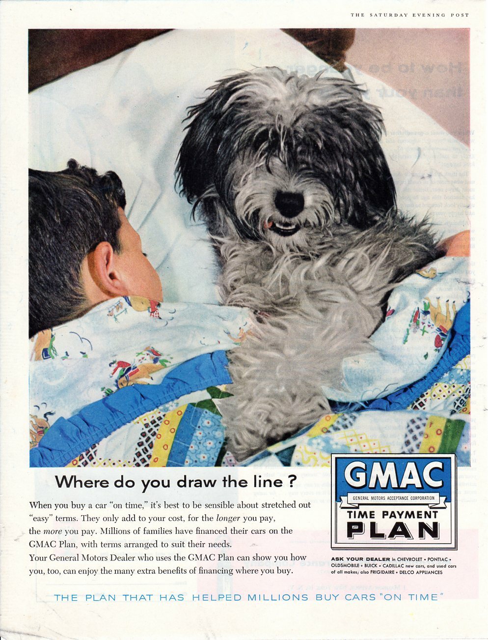 Vintage advertising print Car General Motors GMAC Plan Sleeping Child ...