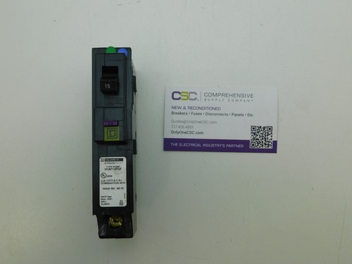 HOM115PDF-SQD 15A AMP 1P POLE 10kA@120V DUAL FUNC AFCI/GFCI PON BREAKER ...