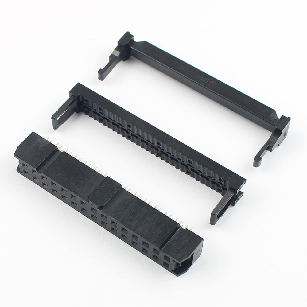 200Pcs Black 2.54mm Pitch 2x15 Pin 30 Pin IDC FC Female Header Cable ...