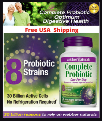 Webber Naturals Complete Probiotic, 75 Vegetarian Capsules | eBay