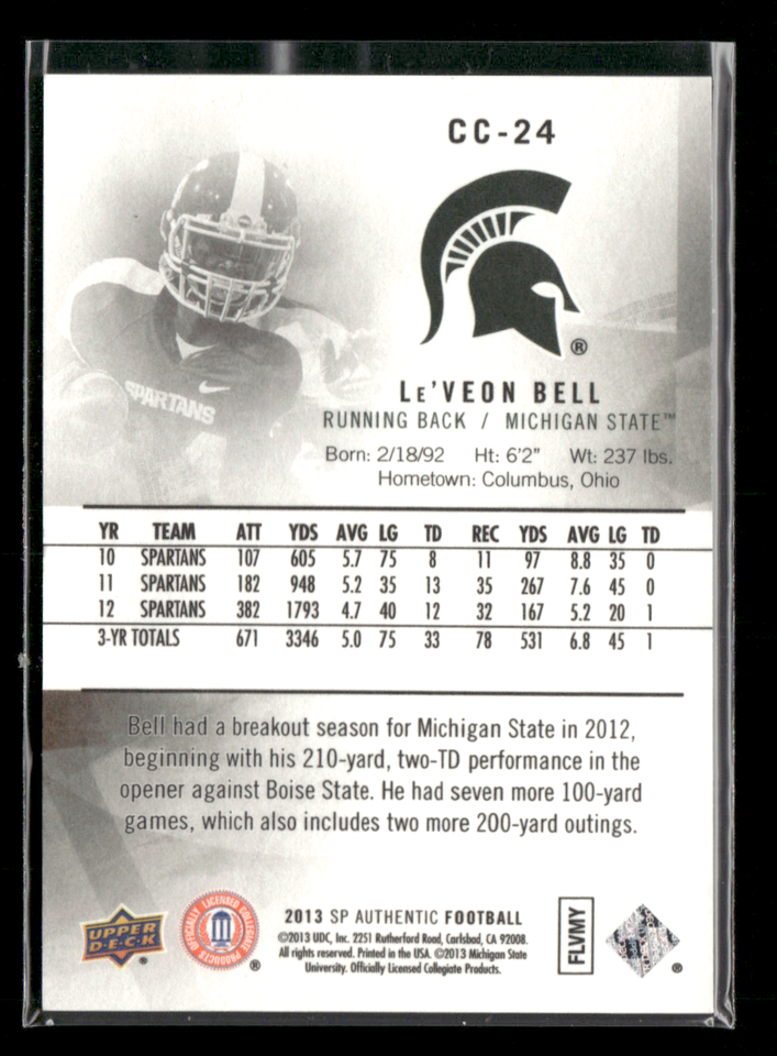 2013 SP Authentic #CC-24 Le'Veon Bell Canvas RC Rookie | eBay