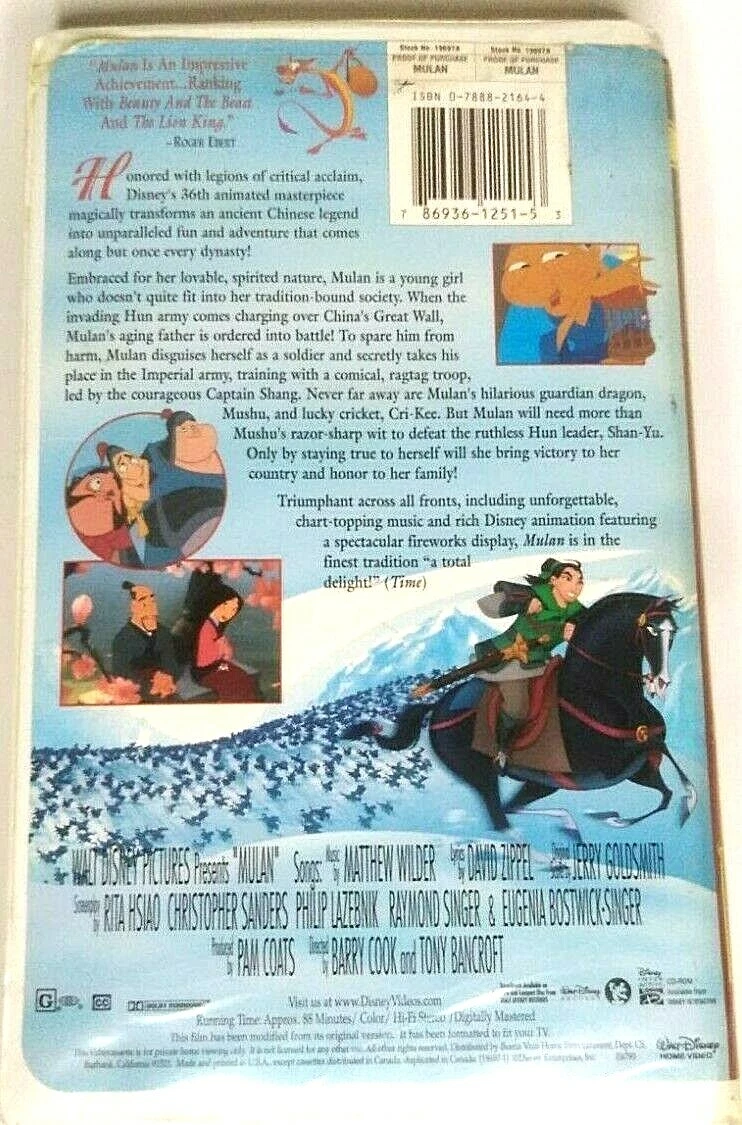 Mulan Gold Classic Collection Vhs