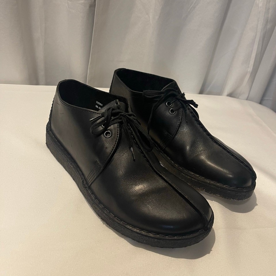 Clarks Desert Trek "Bank Robber" boots Black leather Mens size 10.5 | eBay
