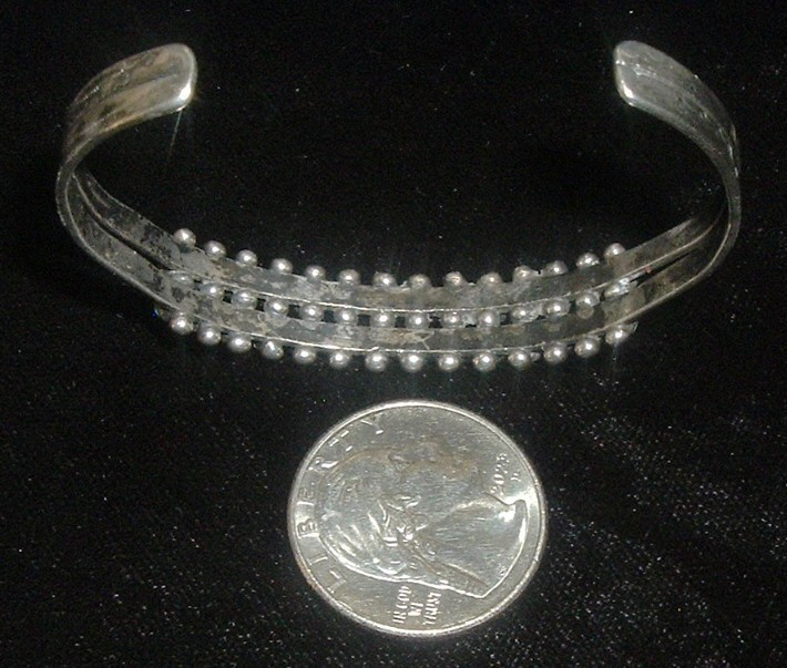 OLD ZUNI, STERLING SILVER & SNAKE EYE TURQUOISE CUFF BRACELET, HAND ...