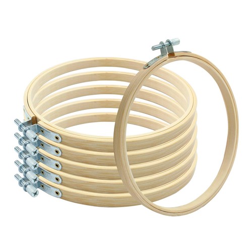 12PCS 6 Inch Embroidery Hoops, Bamboo Circle Cross Stitch Hoop Ring ...