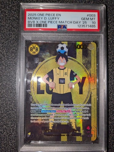 Monkey D. Luffy BVB x One Piece PSA 10 MATCHDAY'25 Dortmund Promo 2025 ...