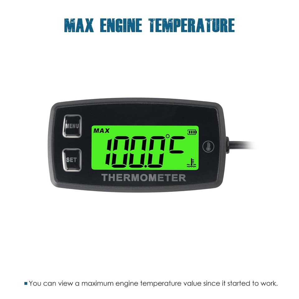 Digital Engine Temperature Gauge,Over-Temperature Alert,Backlight For ...