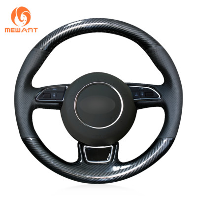 Carbon Fiber Leather Steering Wheel Cover for Audi A3 A4 A5 A6 A7 S6 S7 ...
