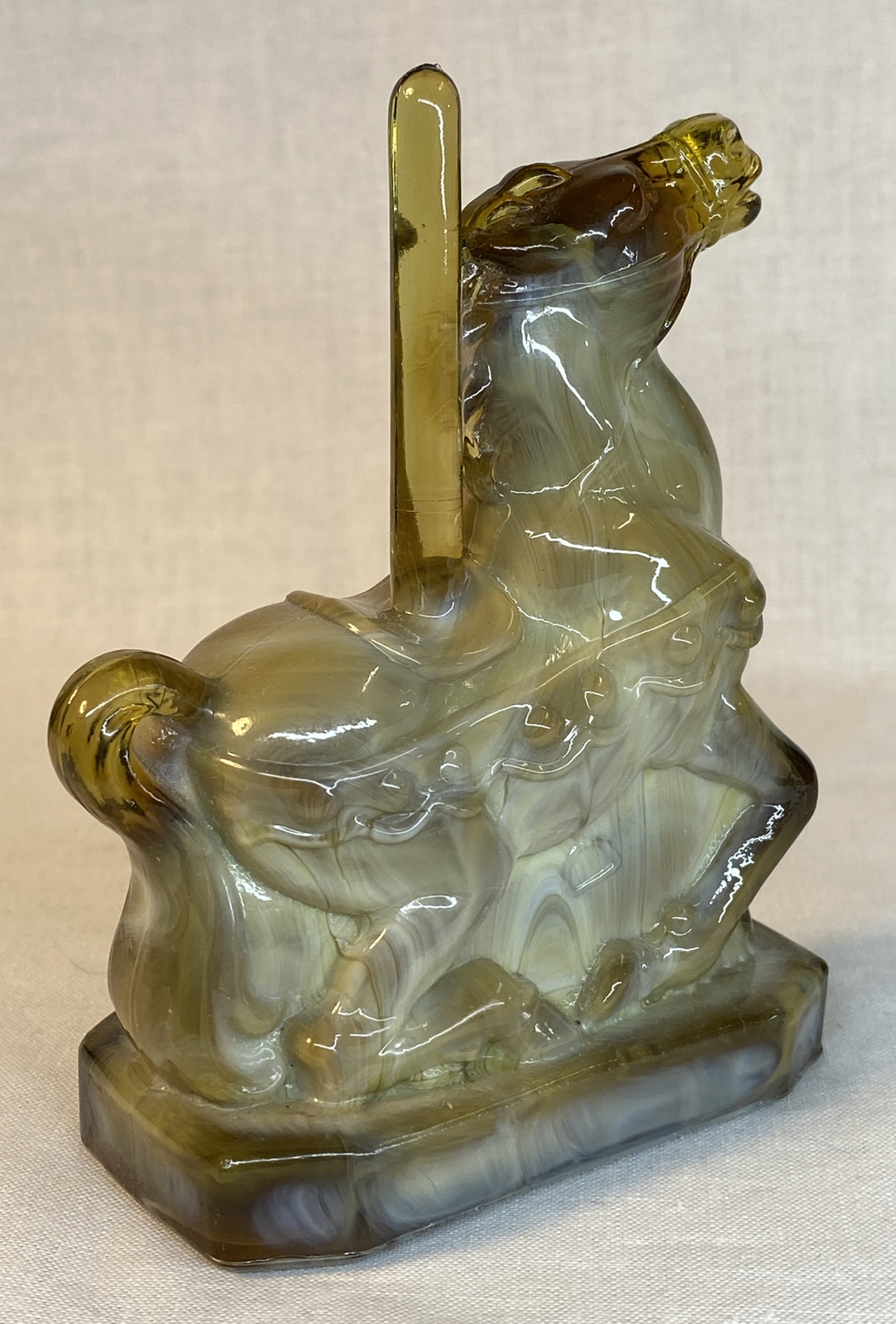 Boyd Art Glass Toffee Slag Carousel Horse # 20 Made 5-9-2000 | eBay