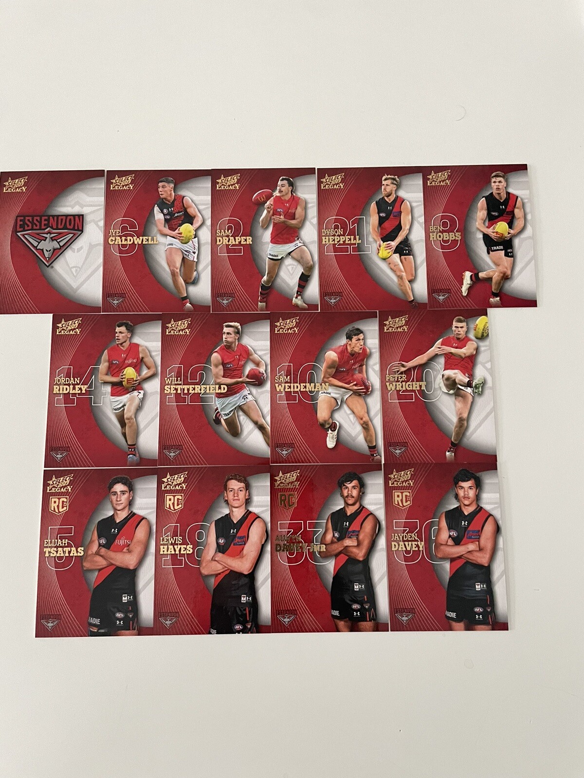 2023 SELECT LEGACY ESSENDON COMMON/BASE TEAM SET,PLUS ROOKIES SET CARDS ...