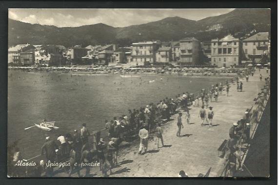 Alassio : Spiaggia e pontile - cartolina indicativamente anni ' 50 | eBay