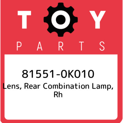 81551-0K010 Toyota Lens, rear combination lamp, rh 815510K010, New ...