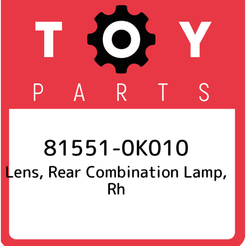 81551-0K010 Toyota Lens, rear combination lamp, rh 815510K010, New ...