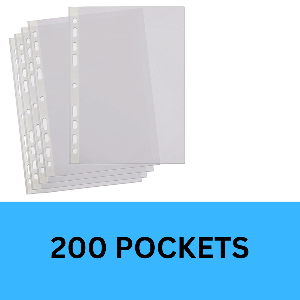A4 Heavy Duty Clear Plastic Wallets Punched Pockets 11-Hole Poly ...