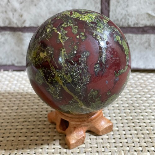 Natural Dragon Blood Stone Quartz Ball Crystal Ball Spiritual Healing ...