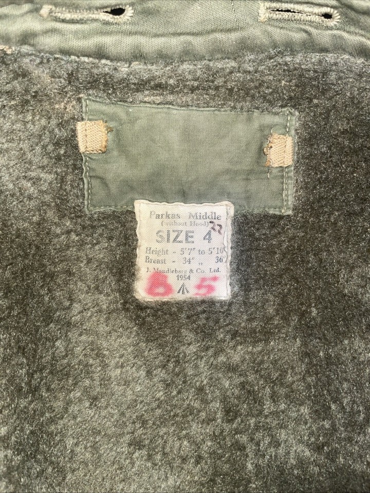 1954 BRITSH ARMY MIDDLE PARKA LARGE | eBay