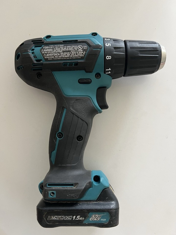 Makita FD09 12V MAX CXT 3/8in. Li-Ion Cordless Drill Driver Tool With ...