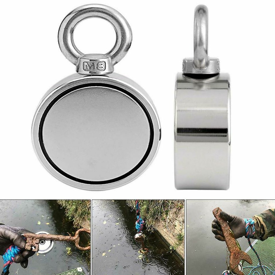800LB Fishing Magnet Kit Strong Neodymium Pull Force Treasure Hunt ...
