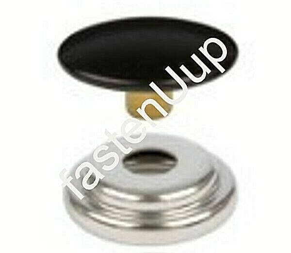DOT* BLACK Enamel Snap Fasteners Cap and BN Socket Kit - Marine Canvas ...