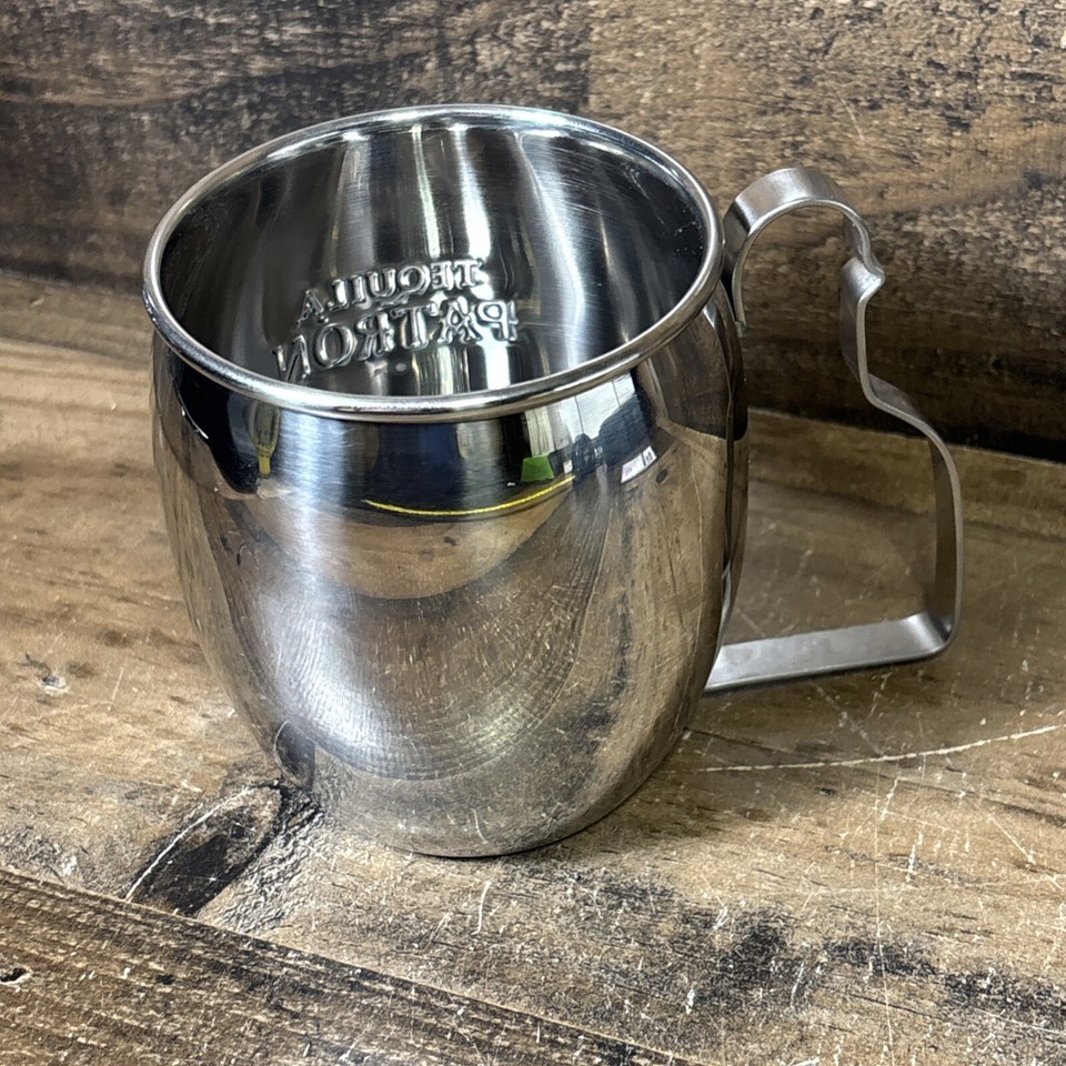 Tequila Patron Bee Logo Moscow Mule Mug Cup Silver Tone Metal Barware ...