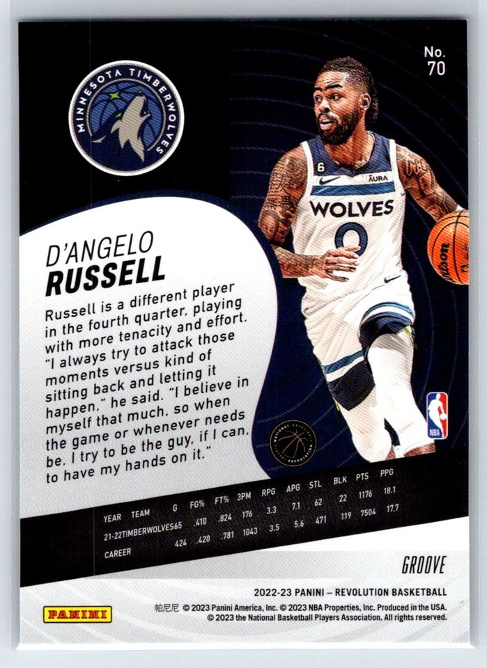 2022 Panini Revolution Groove #70 D'Angelo Russell Groove Excellent | eBay