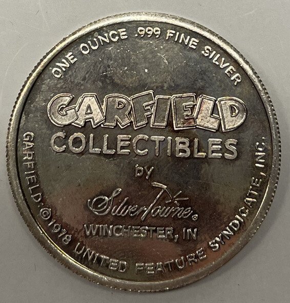 1978 1oz. Garfield Collectible Silver Coin cd | eBay