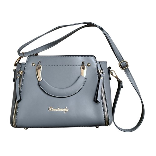 Danbaoly Gray Faux Leather Satchel Handbag Shoulder Bag W/ Removable ...