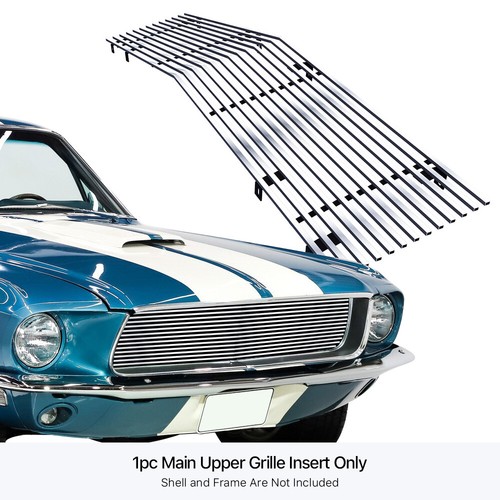 For 1967-1968 Ford Mustang Main Upper Stainless Chrome Billet Grille ...