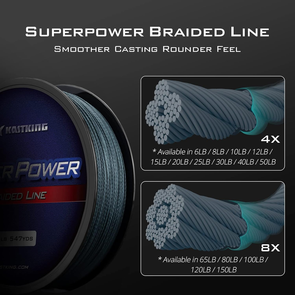 Kastking Superpower Braided Fishing Line - Abrasion Resistant Braided ...