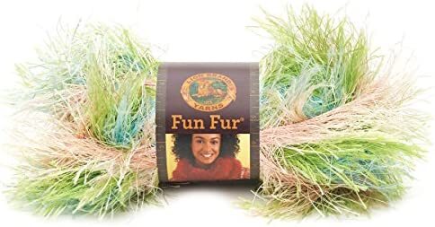 Bizzy1 Lion BRAND Yarn Fun Fur Prints Green#301 South Beach 3 Skeins ...